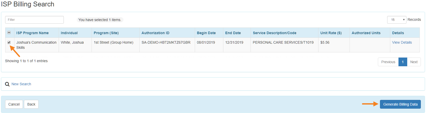 ISP Billing using Unit Calculation Rule