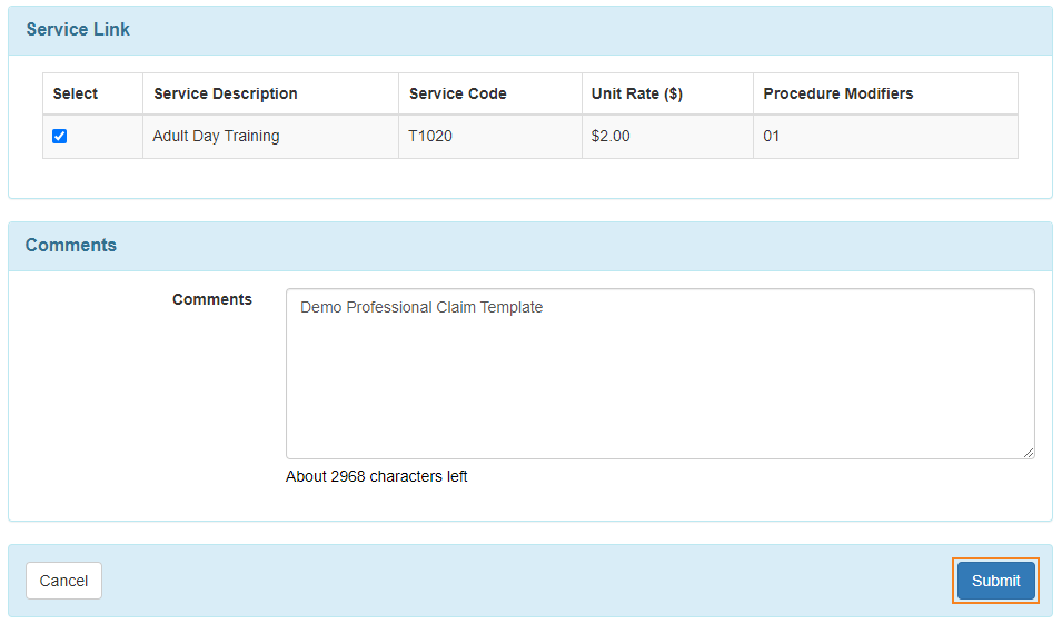 Create, Search, and Copy Professional Claim Templates
