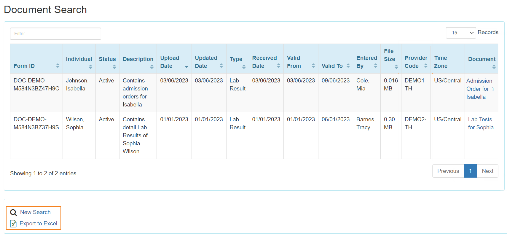 Document Storage for Providers