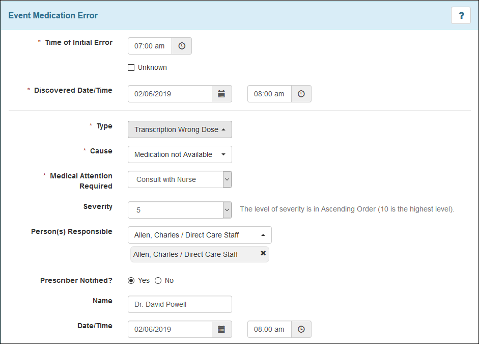 Add Medication Error Event in GER