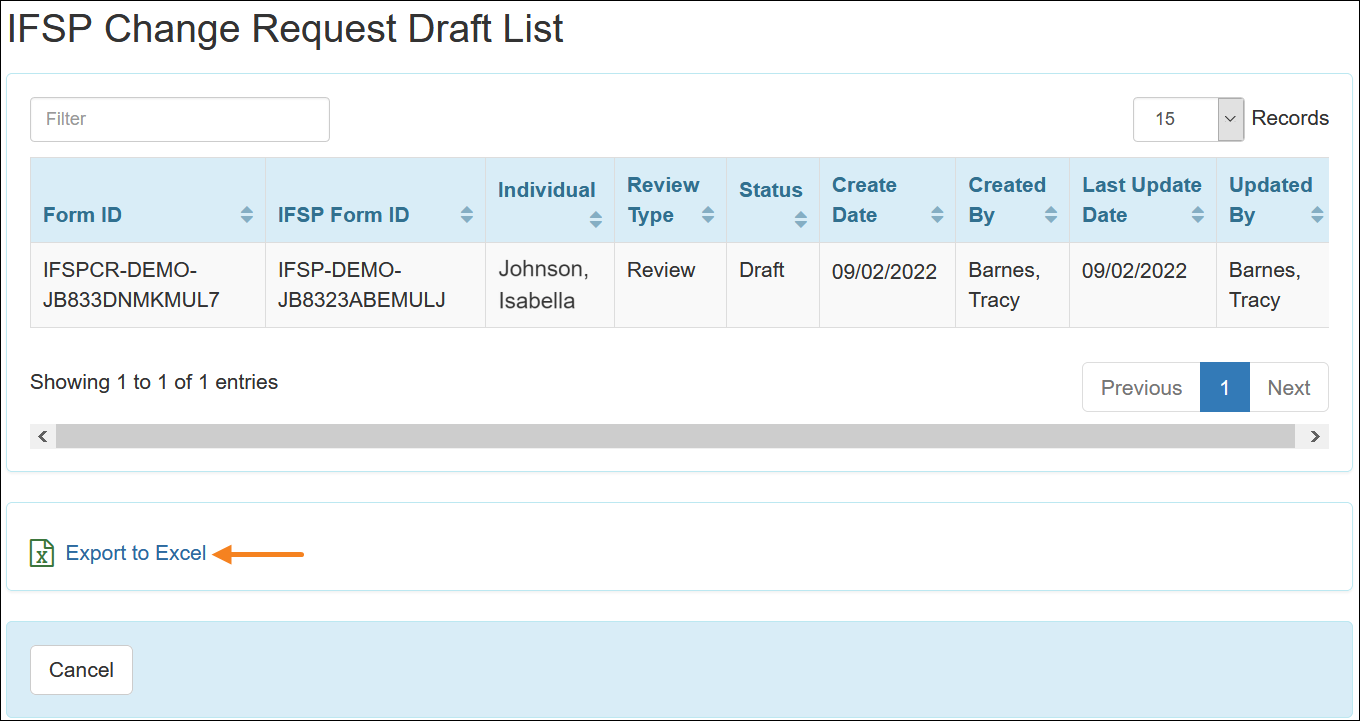 Individual Family Service Plan (IFSP) Change Request Form - North Dakota