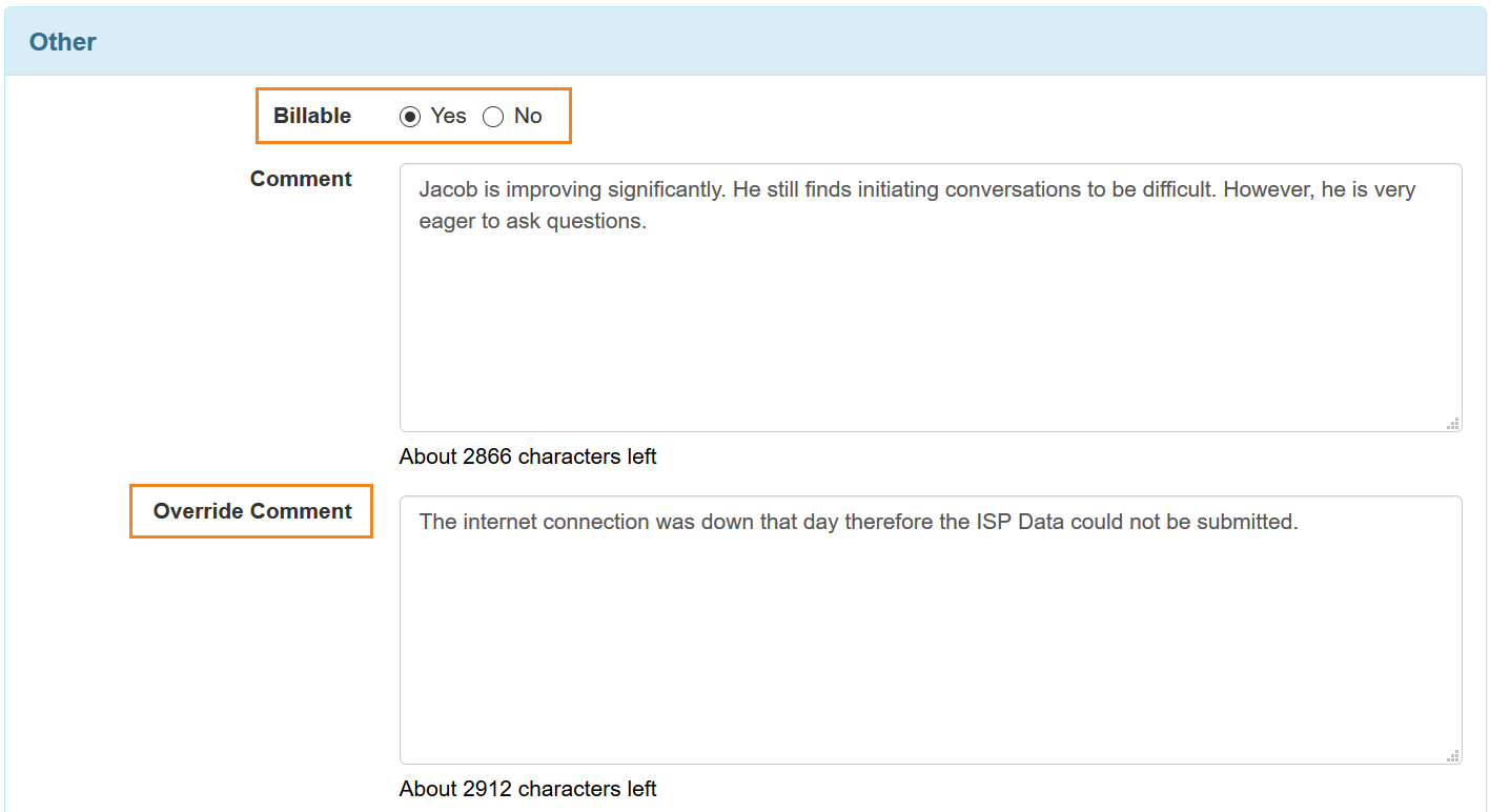 ISP Data with Billing Restriction