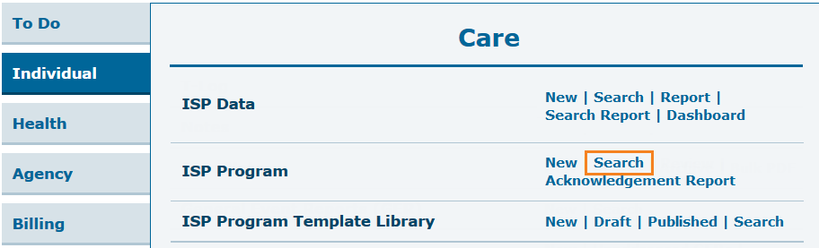 Search ISP Program and View Update History