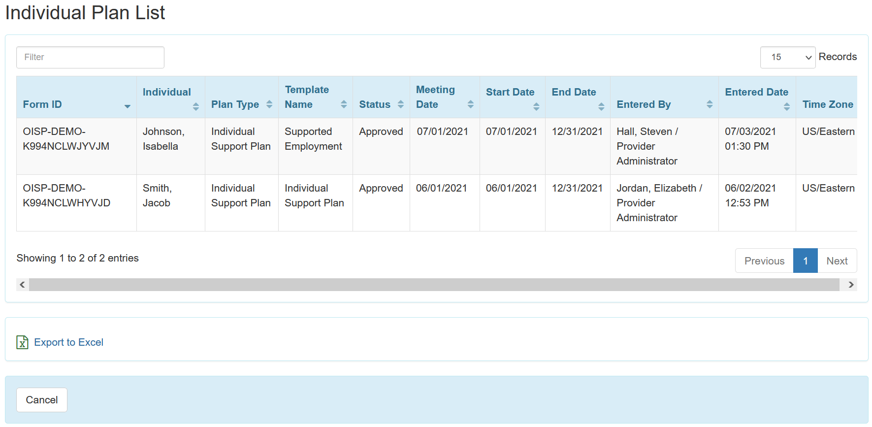 Acknowledge Individual Plan and Generate Acknowledgement Report