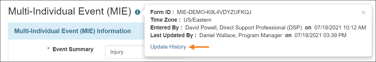 Create Multi-Individual Event (MIE)