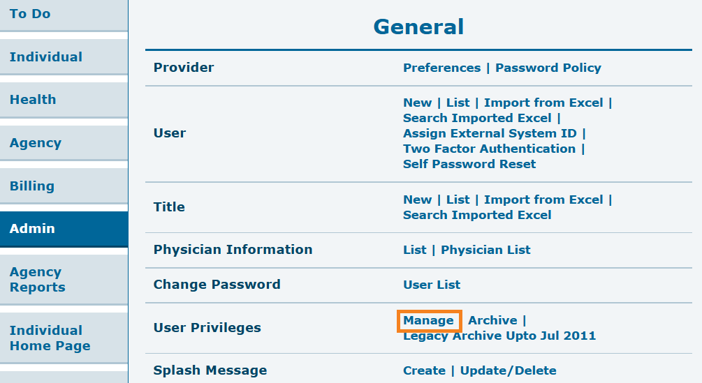 Manage User Privilege and User Profile