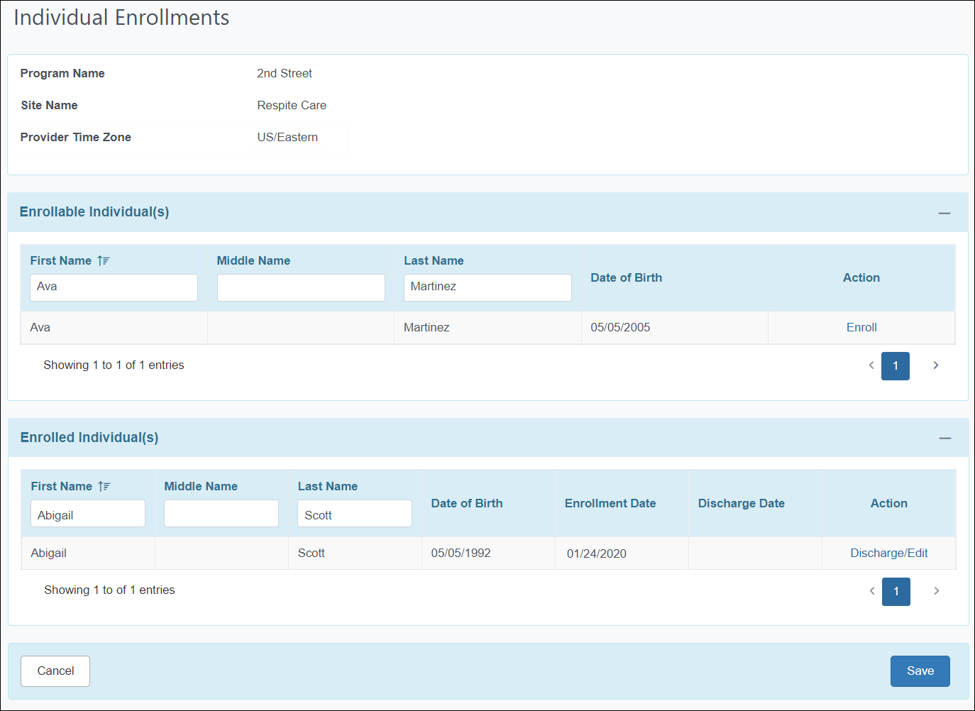 Add or Remove Individuals in Programs