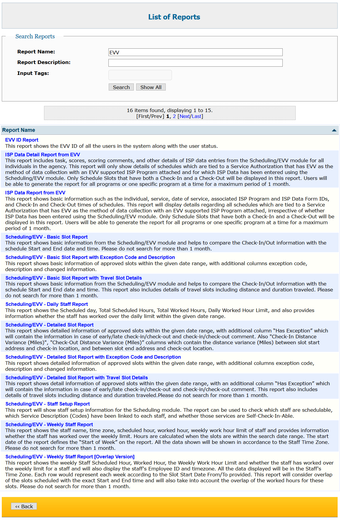 Scheduling/EVV Quality Assurance and Reporting