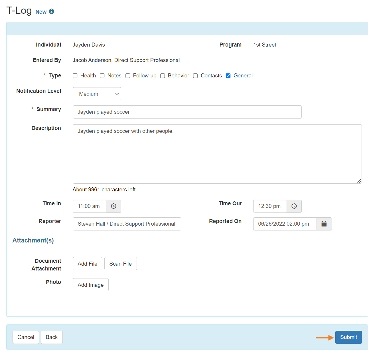 Acknowledge, Search, and Add Follow-up to T-Log