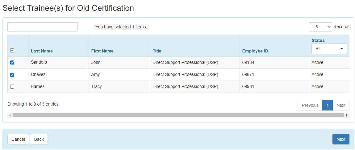 Training Certification - Training Management System (TMS)