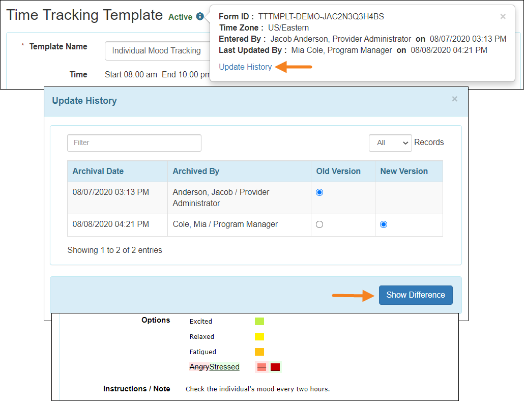 Manage Time Tracking Templates