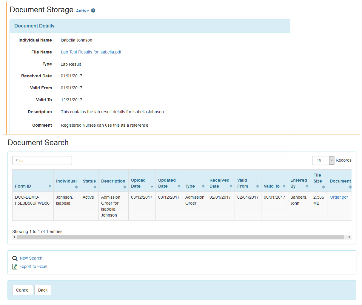 Therap Document Storage module