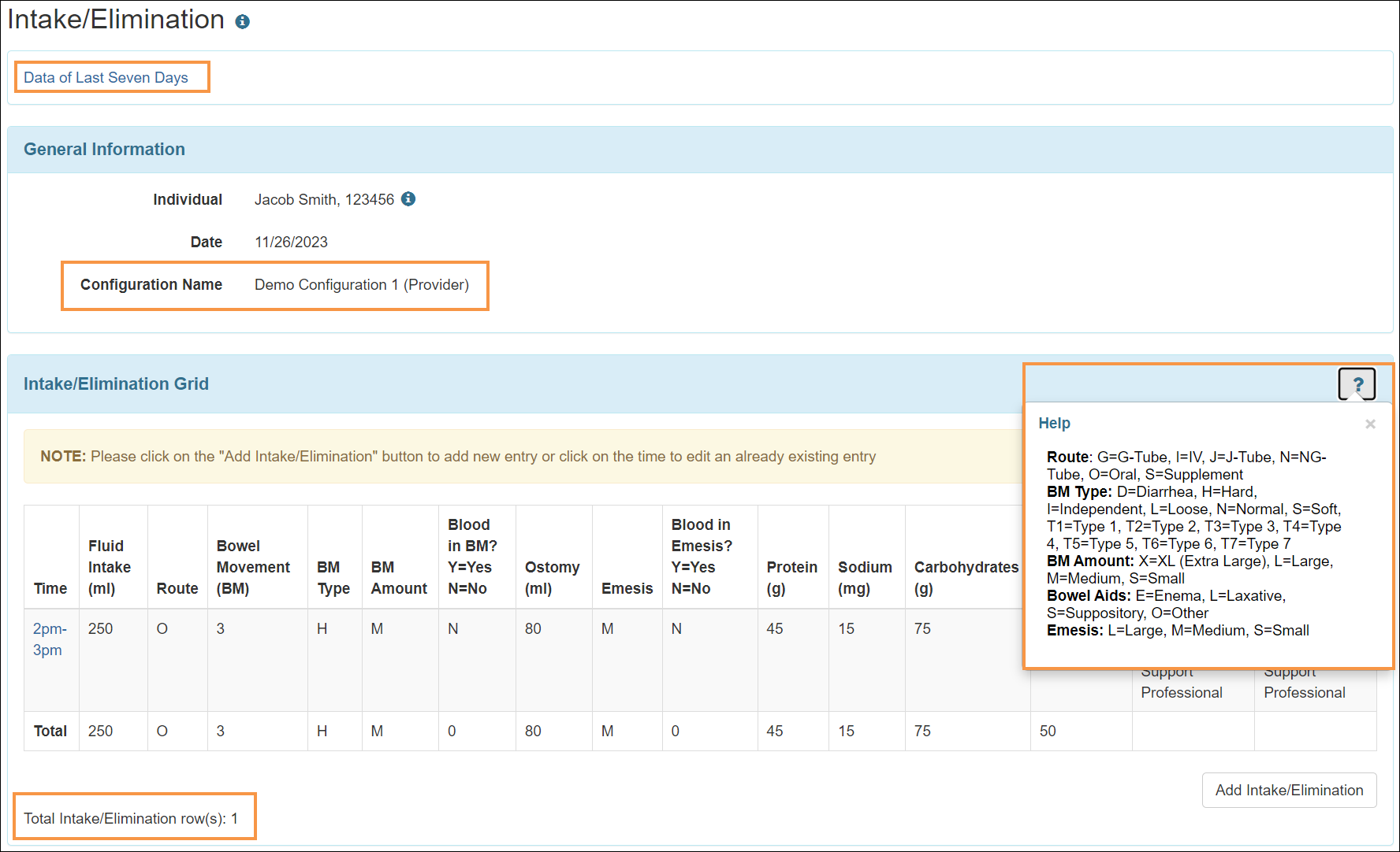 New Look and Improvements to the Health Tracking: Intake/Elimination